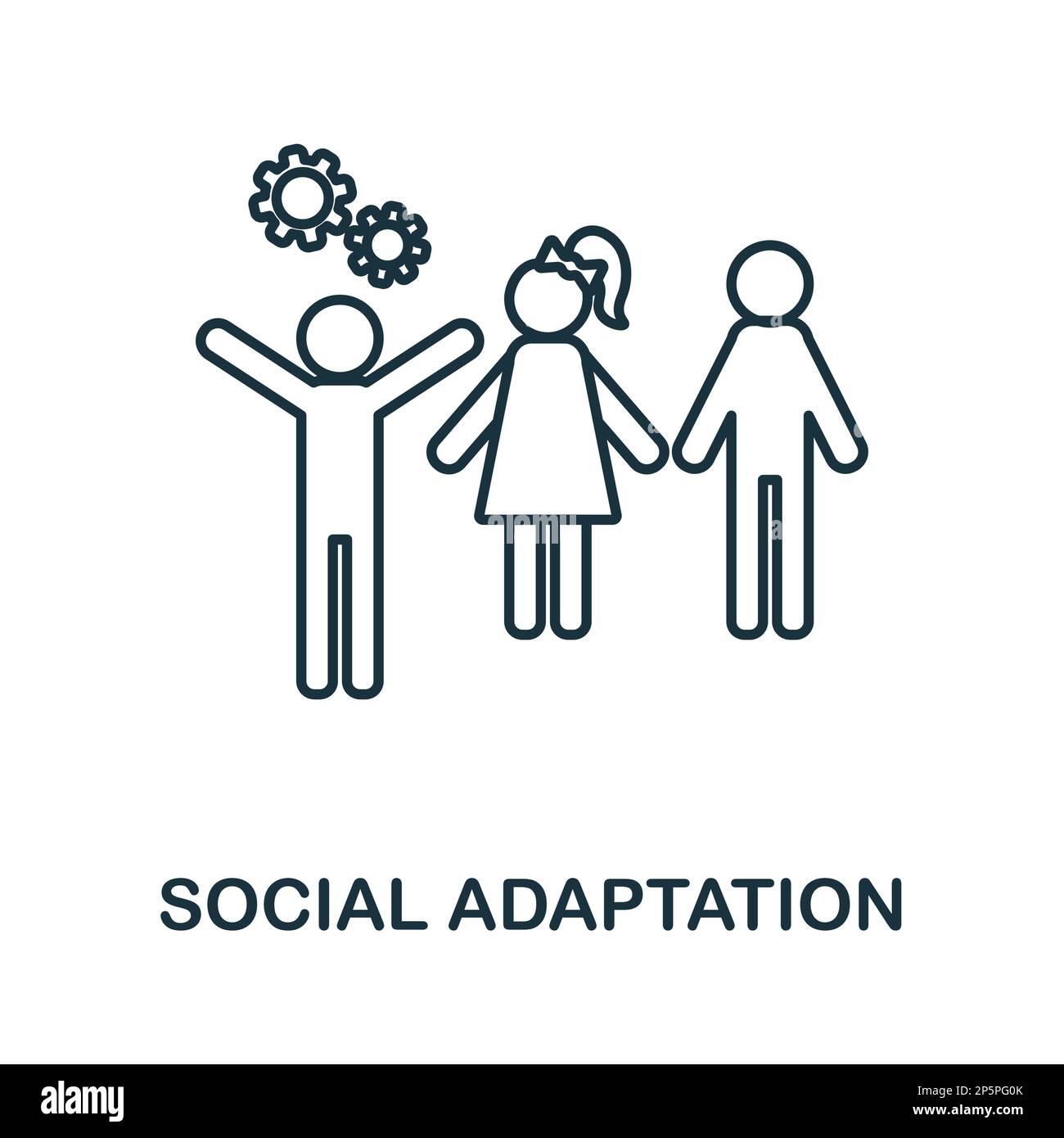 Social Adaptation line icon. Monochrome simple Social Adaptation ...