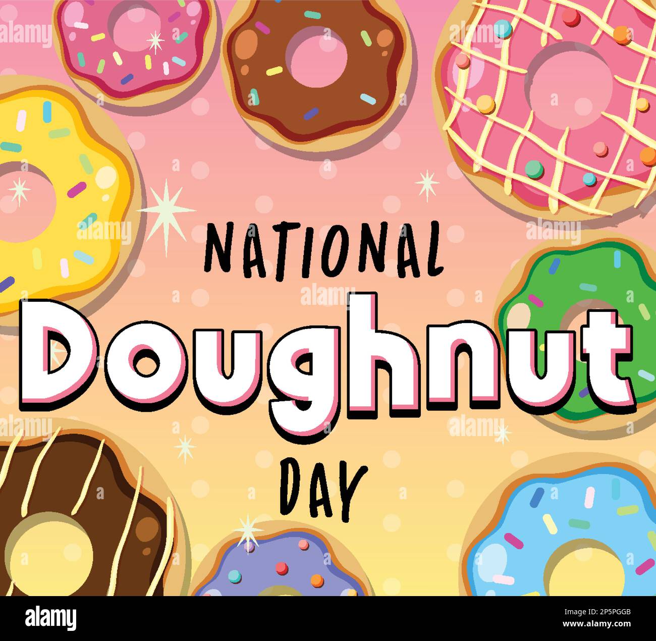 Happy doughnut day in June illustration Stock Vector Image & Art - Alamy