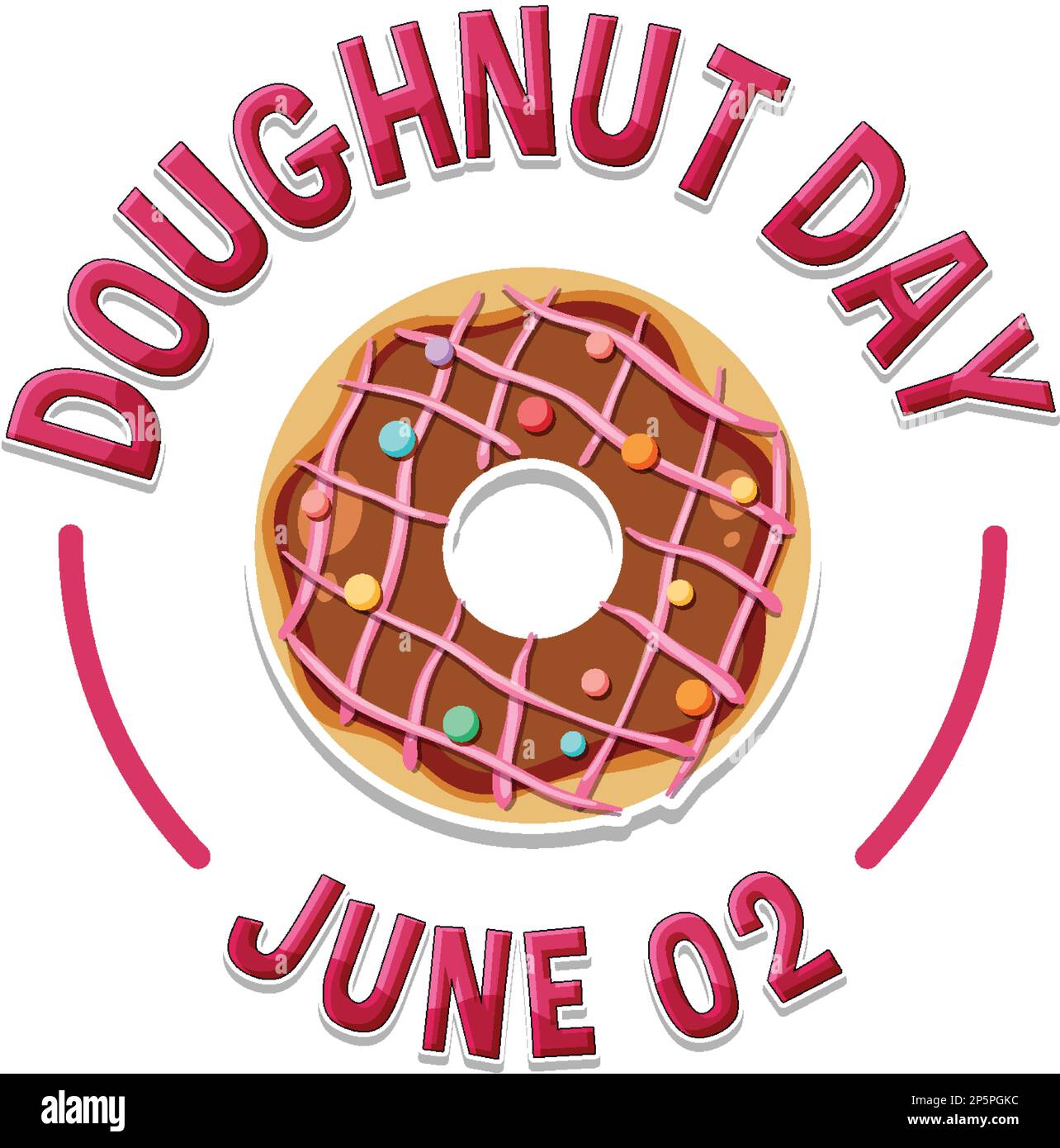 Happy doughnut day in June logo illustration Stock Vector Image & Art ...