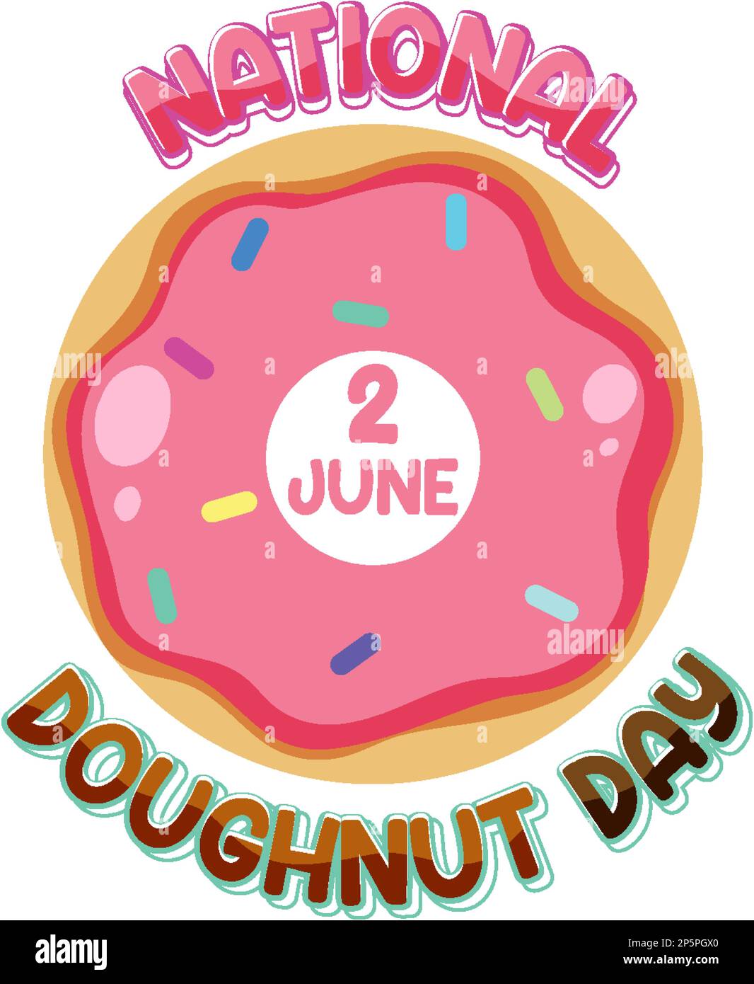 Happy doughnut day in June logo illustration Stock Vector Image & Art ...