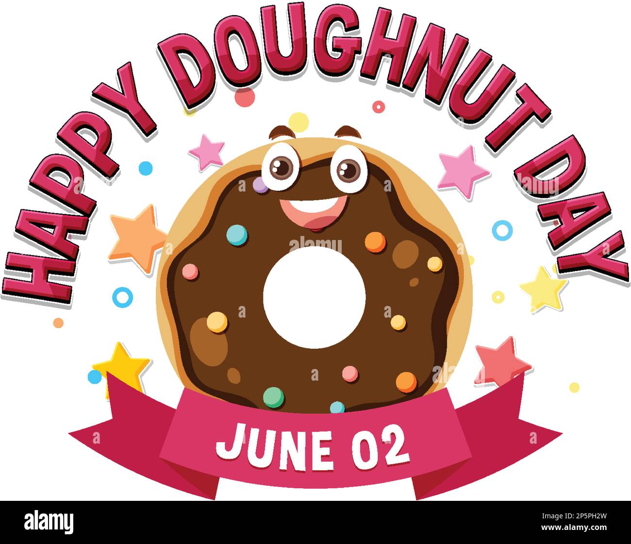 Happy doughnut day in June logo illustration Stock Vector Image & Art ...