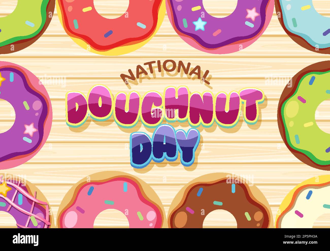 Happy doughnut day in June illustration Stock Vector Image & Art - Alamy