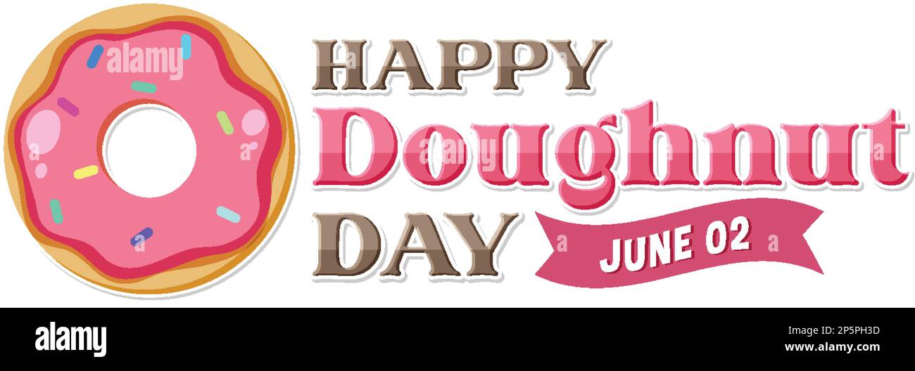 Happy doughnut day in June logo illustration Stock Vector Image & Art ...