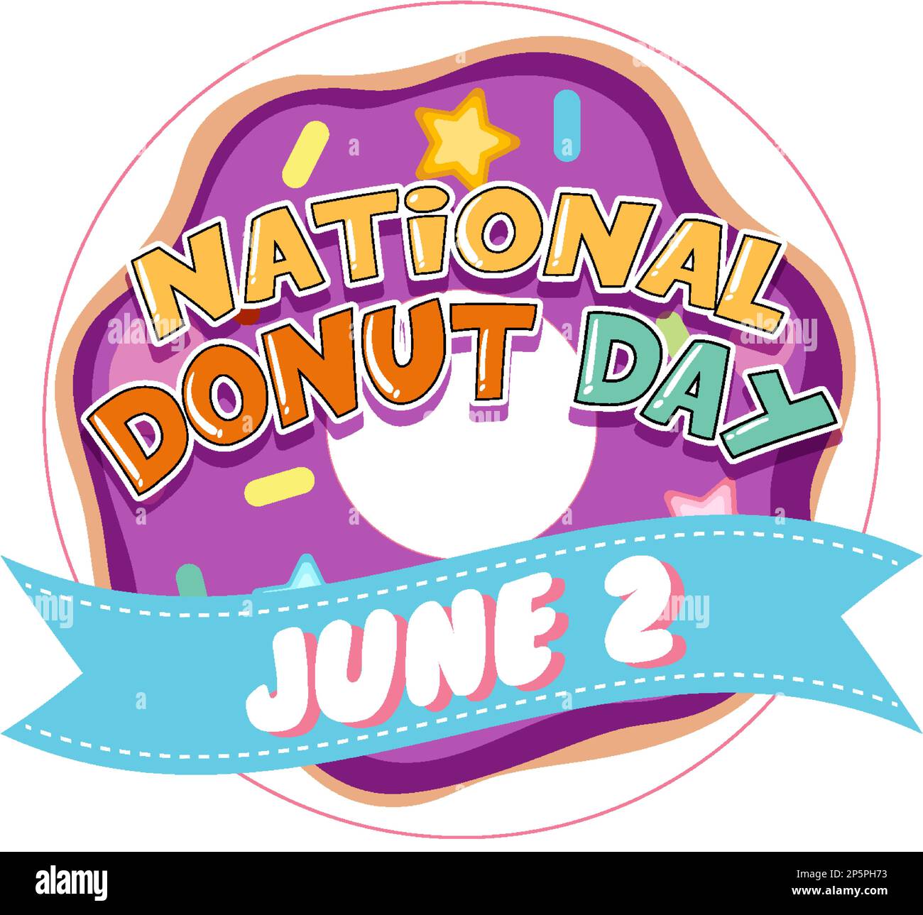 Happy doughnut day in June logo illustration Stock Vector Image & Art ...