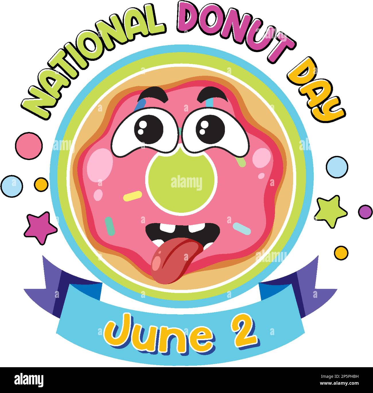 Happy doughnut day in June logo illustration Stock Vector Image & Art ...