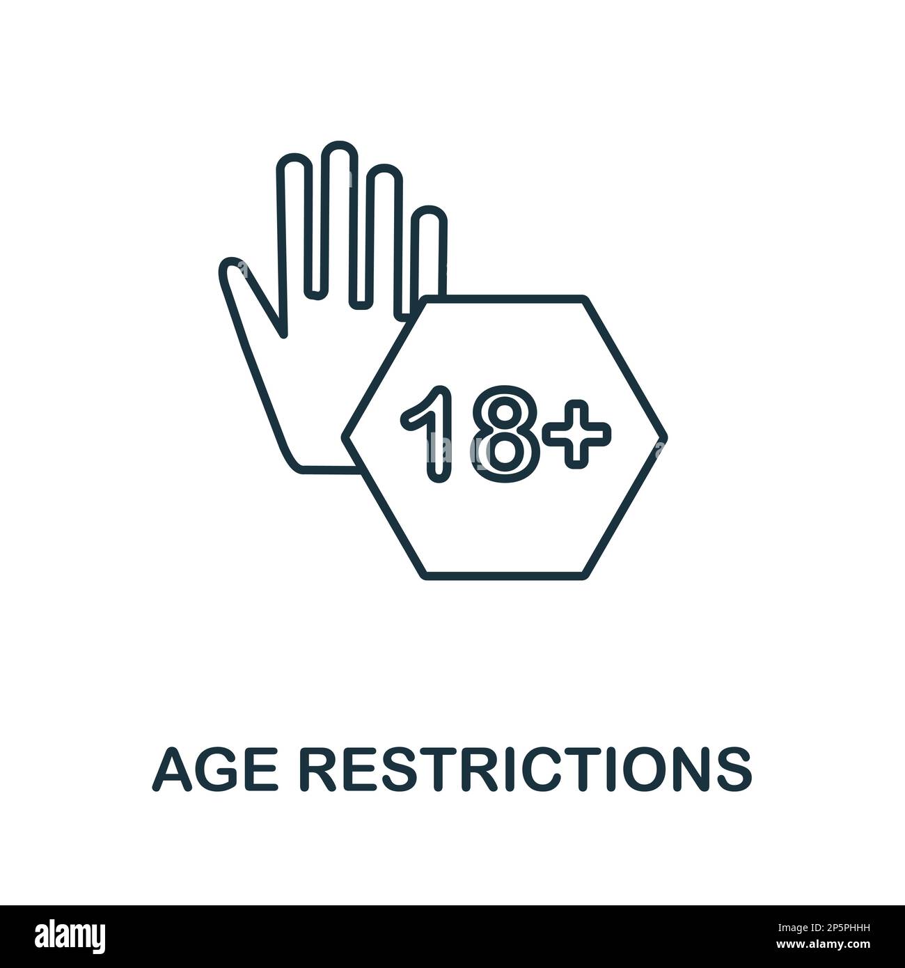 Age Restrictions line icon. Monochrome simple Age Restrictions outline ...