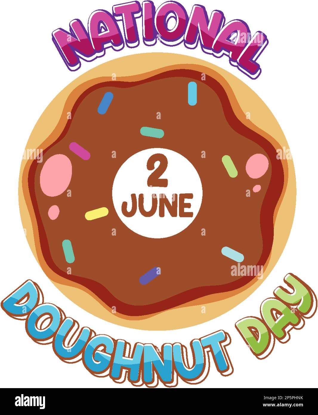 Happy doughnut day in June logo illustration Stock Vector Image & Art ...