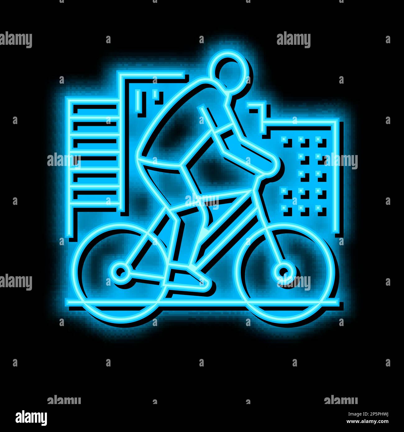 urban riding bicycle neon glow icon illustration Stock Vector Image ...