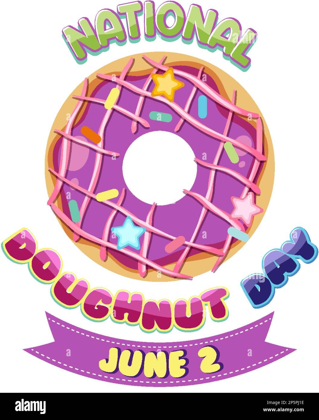 Happy doughnut day in June logo illustration Stock Vector Image & Art ...