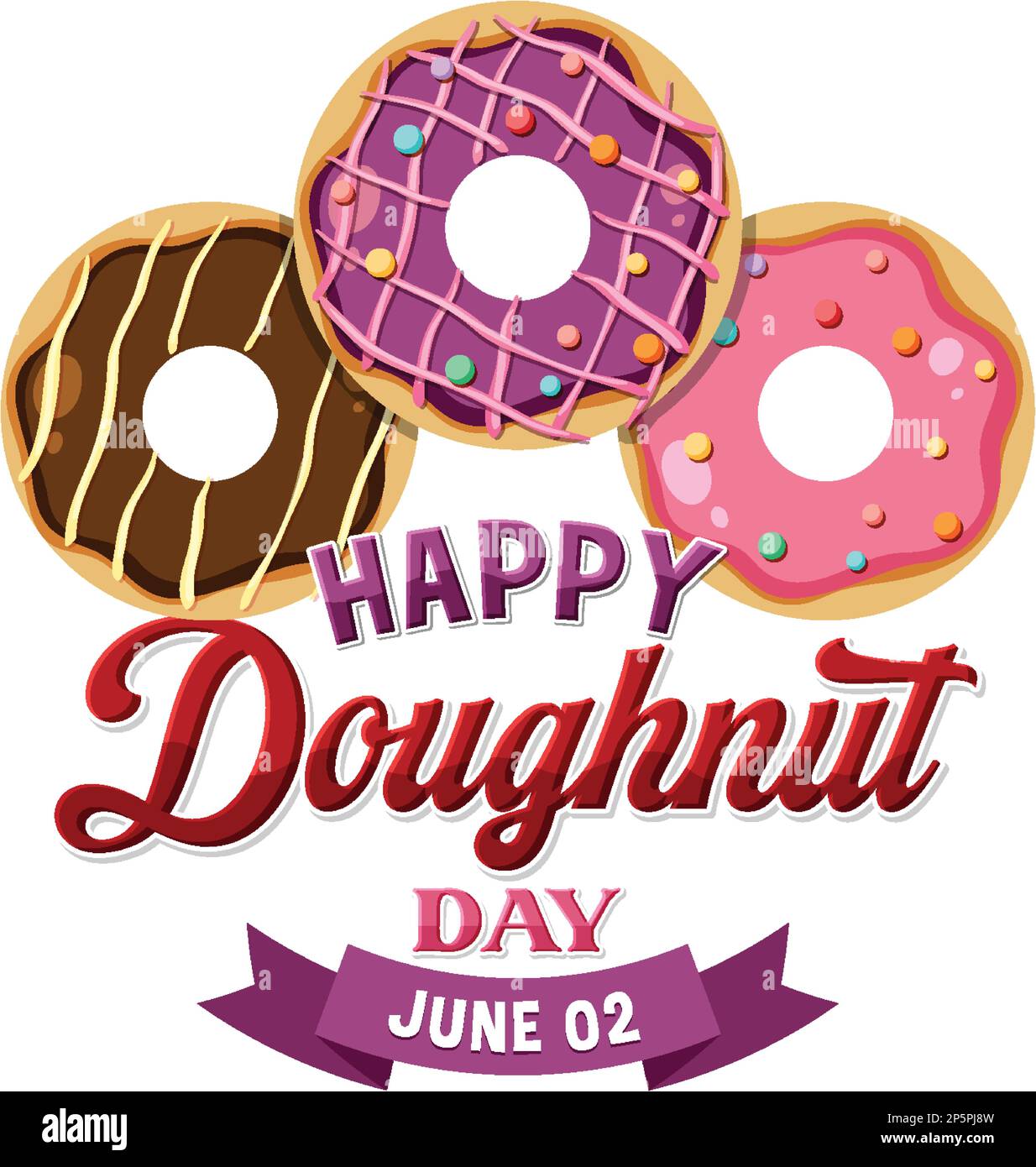 Happy doughnut day in June logo illustration Stock Vector Image & Art ...