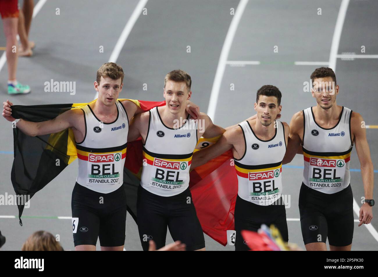 Istanbul, Turkey - 05/03/2023, Team Belgium, Final 4X400 m Men during ...