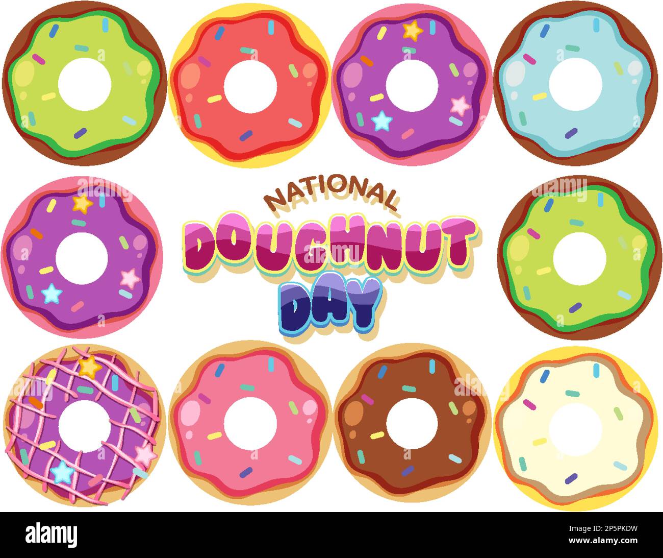 Happy doughnut day in June logo illustration Stock Vector Image & Art ...