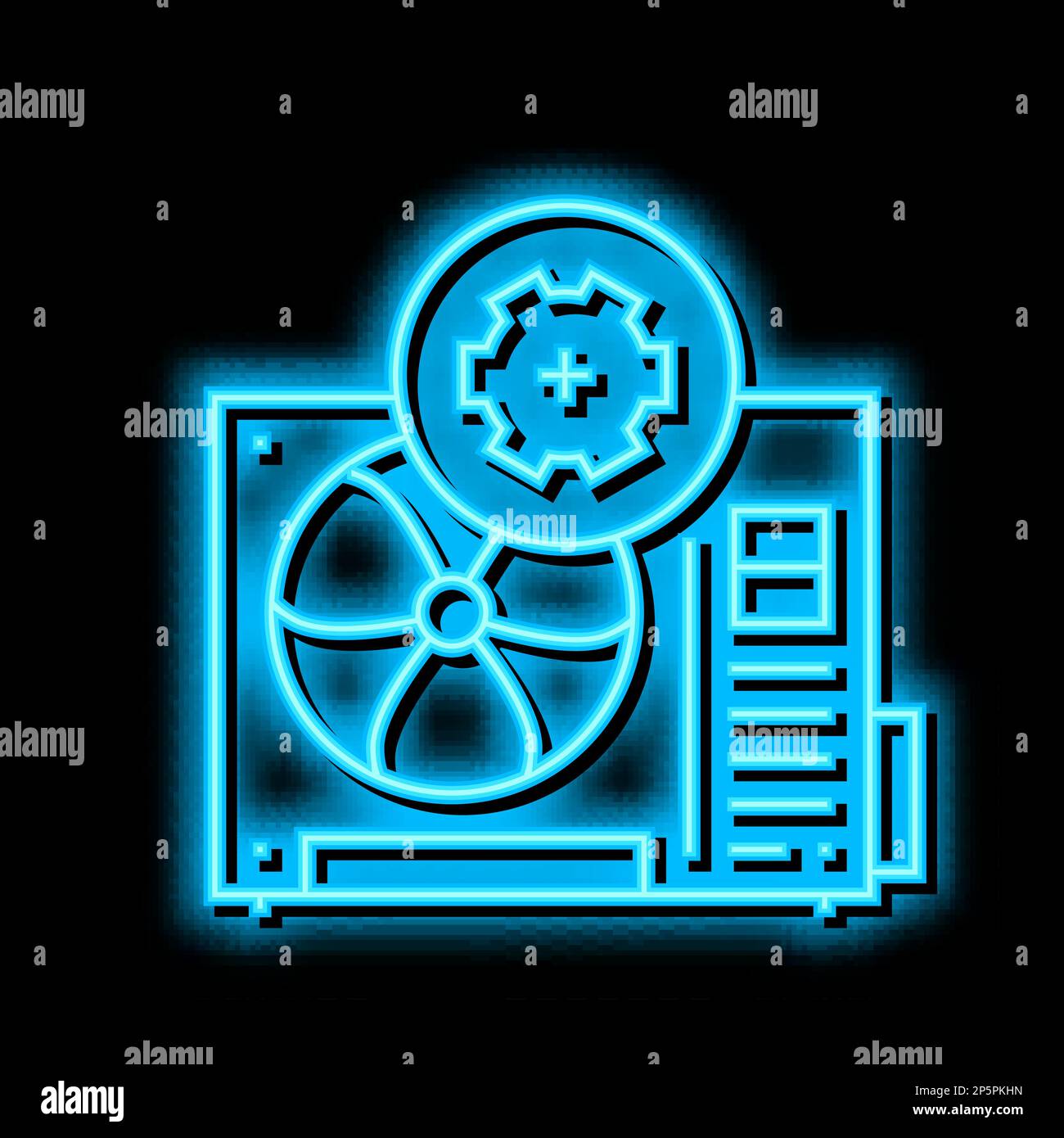 conditioner block working process neon glow icon illustration Stock ...