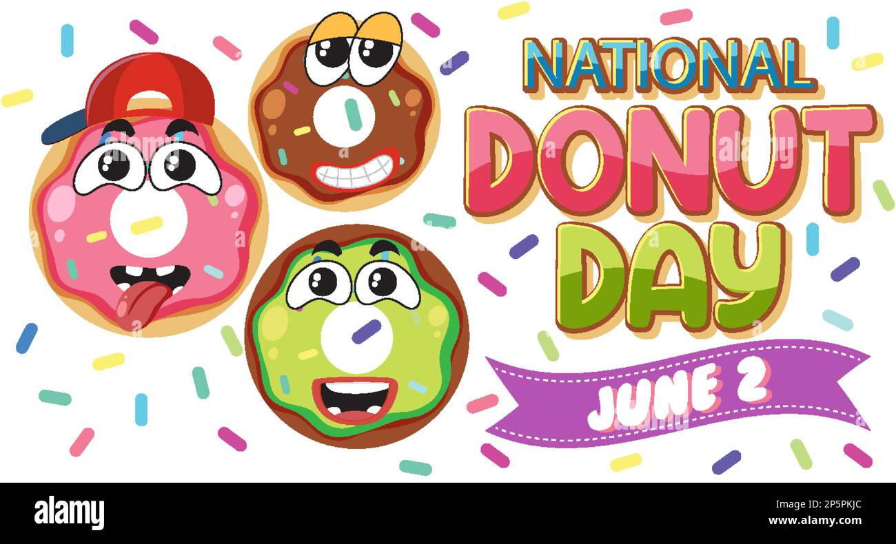 Happy doughnut day in June logo illustration Stock Vector Image & Art ...