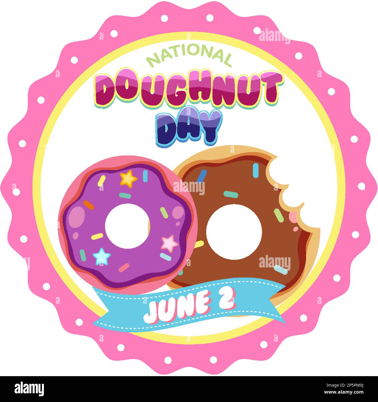 Happy doughnut day in June logo illustration Stock Vector Image & Art ...
