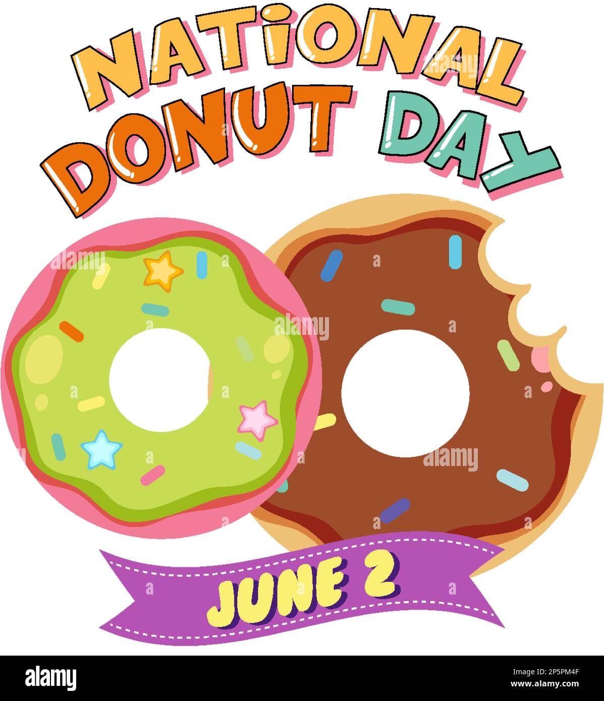 Happy doughnut day in June logo illustration Stock Vector Image & Art ...