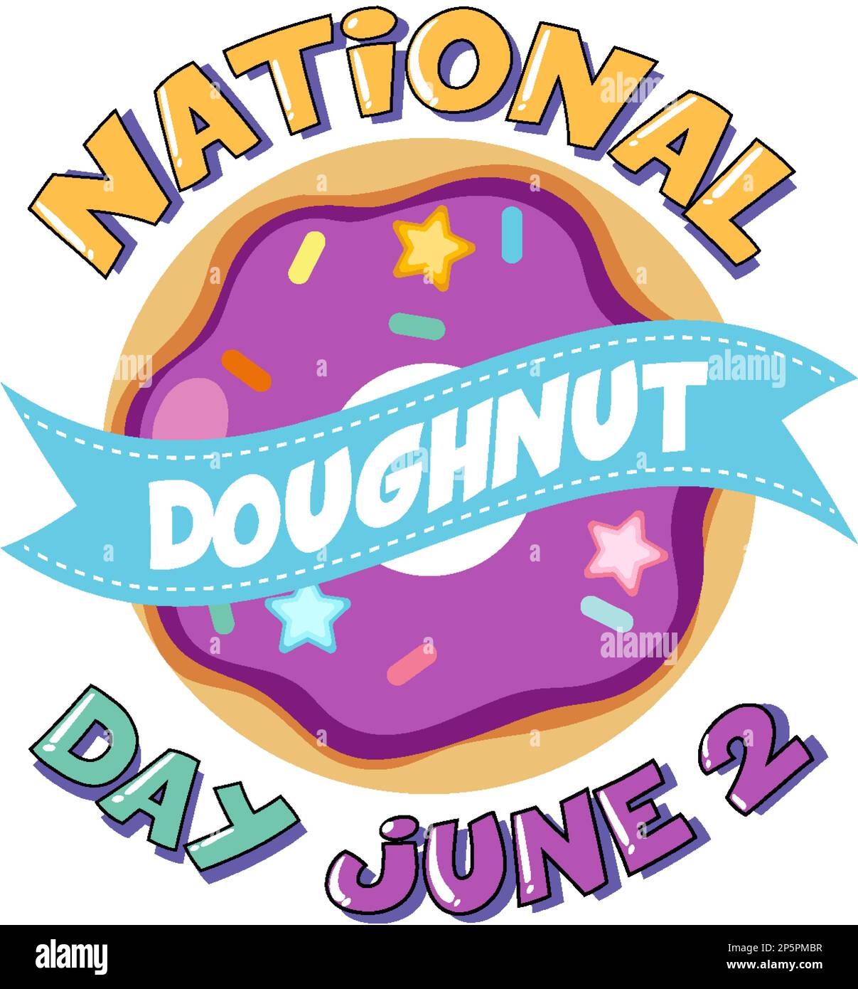 Happy doughnut day in June logo illustration Stock Vector Image & Art ...