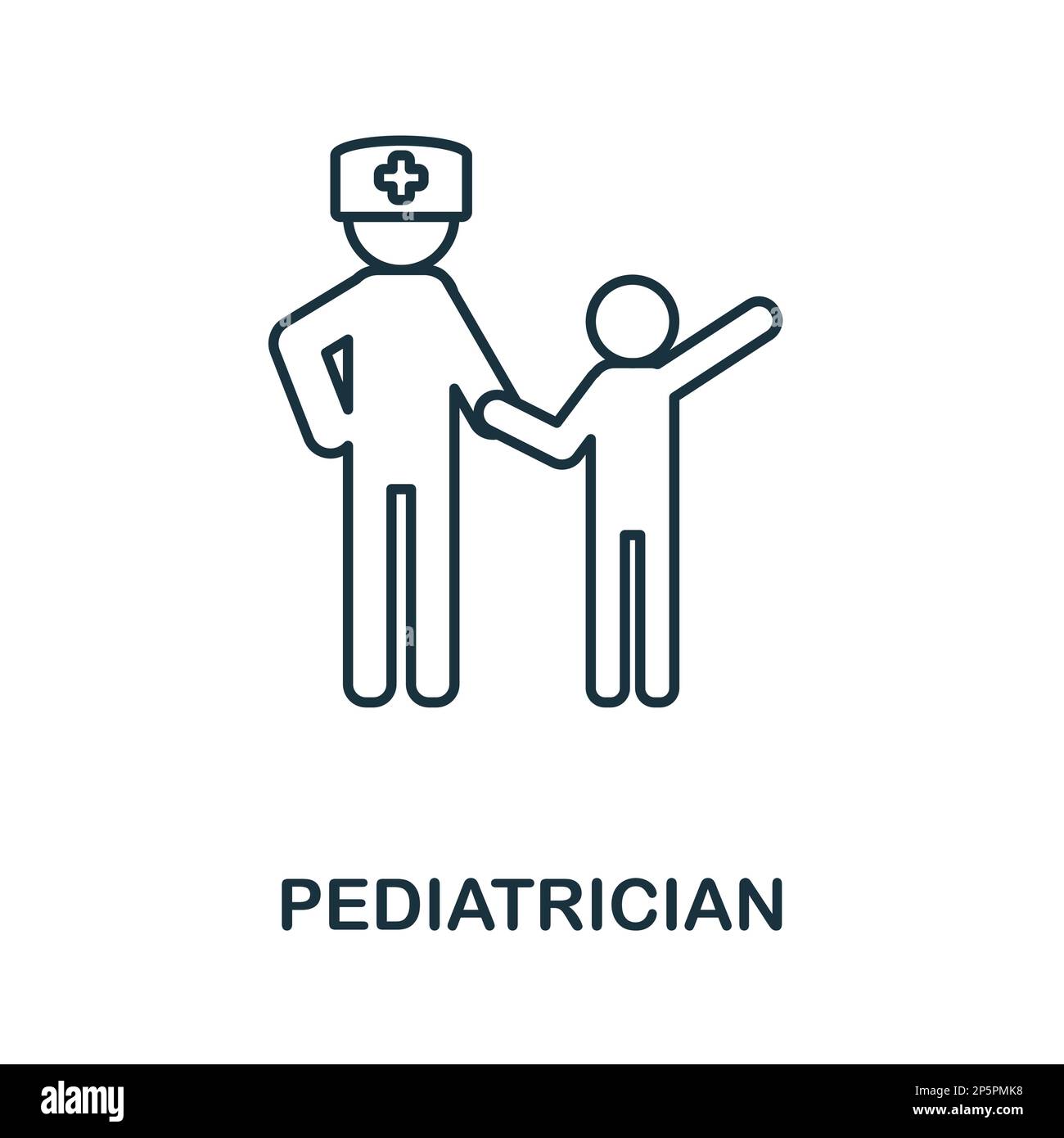 Pediatrician line icon. Monochrome simple Pediatrician outline icon for ...