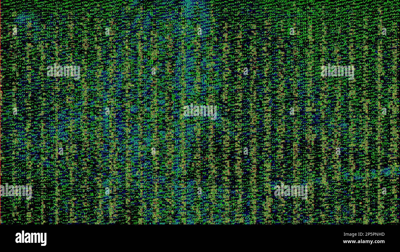 Digital glitch color noise green grain texture Stock Photo - Alamy
