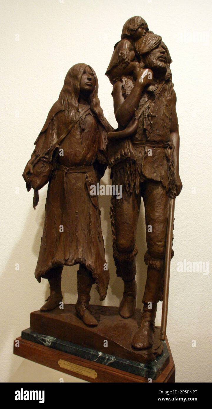The sculpture ‘Toussaint Charbonneau Family’ by Fort Washakie, Wyo ...