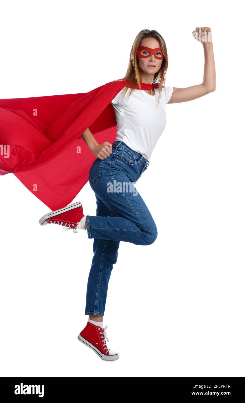 Caucasian girl wearing red cape Cut Out Stock Images & Pictures - Alamy