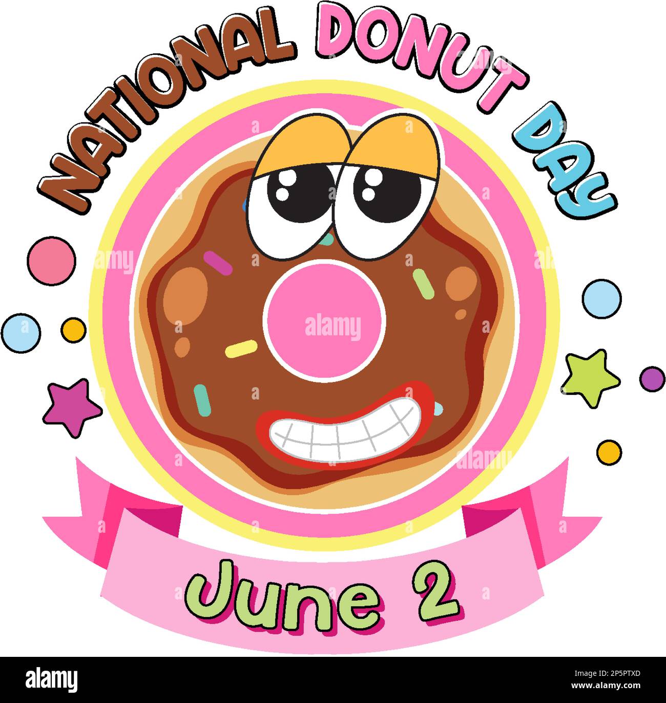 Happy doughnut day in June logo illustration Stock Vector Image & Art ...