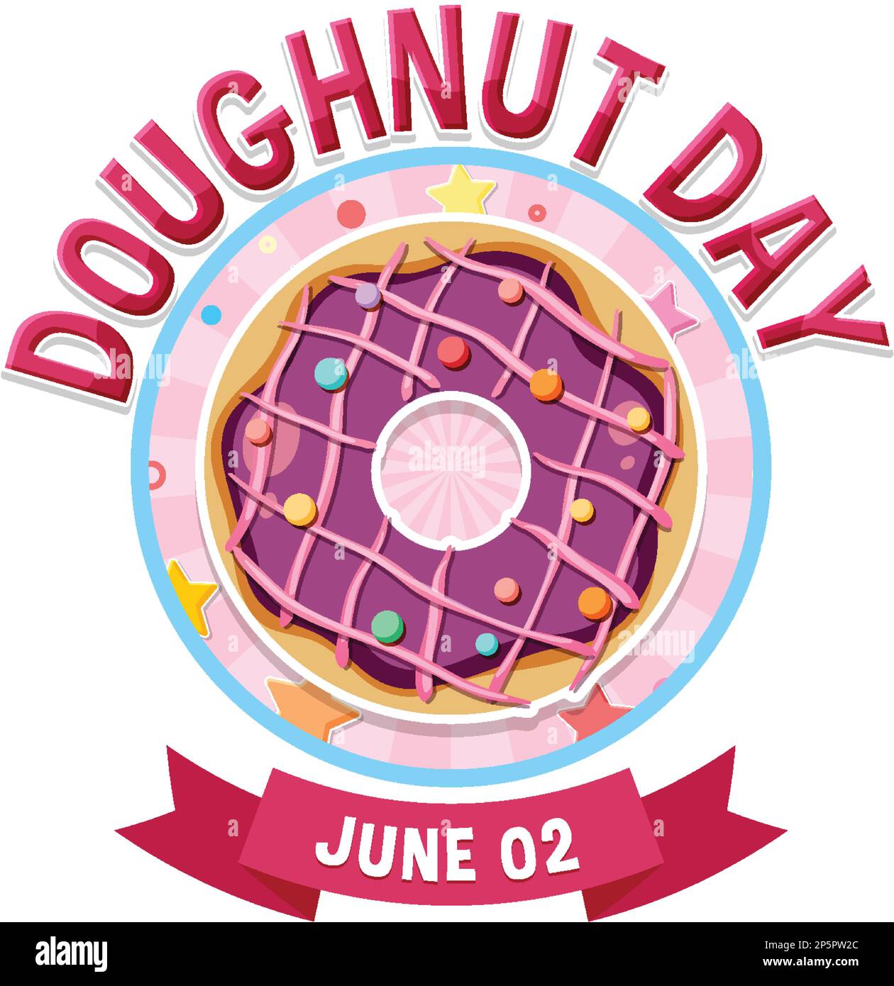 Happy doughnut day in June logo illustration Stock Vector Image & Art ...