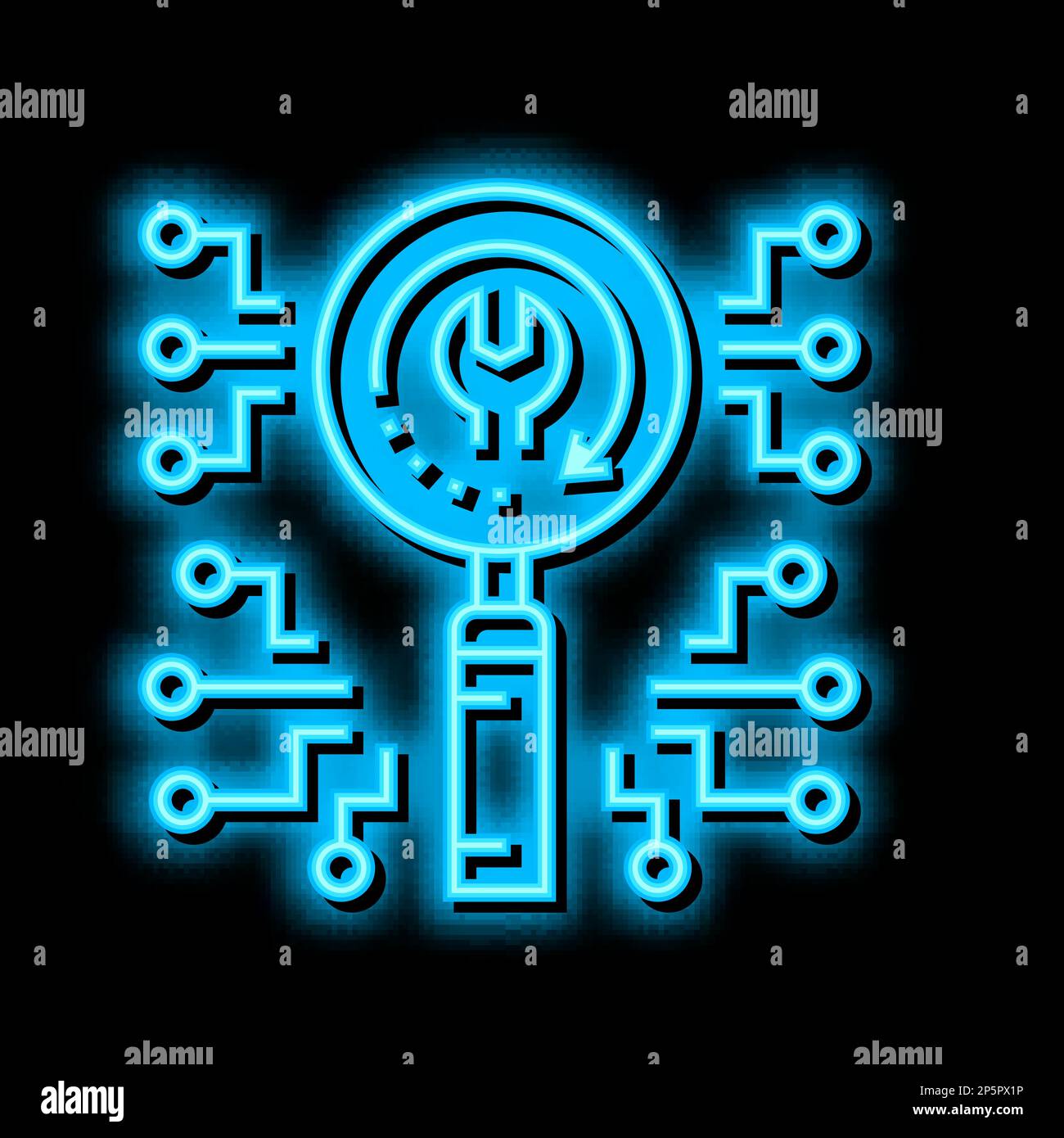 data loss prevention neon glow icon illustration Stock Vector Image ...