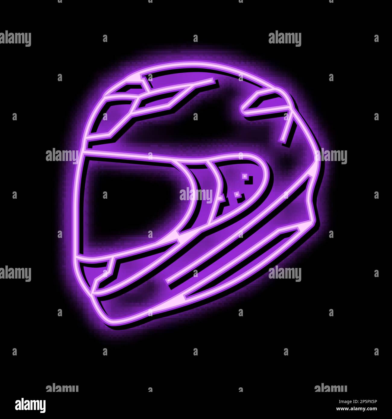 full face motorcycle helmet neon glow icon illustration Stock Vector ...