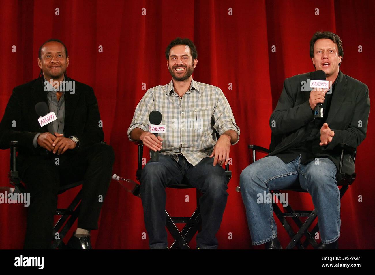Writer Kelly Sane, actor Omar Metwally and director Gavin Hood at the ...