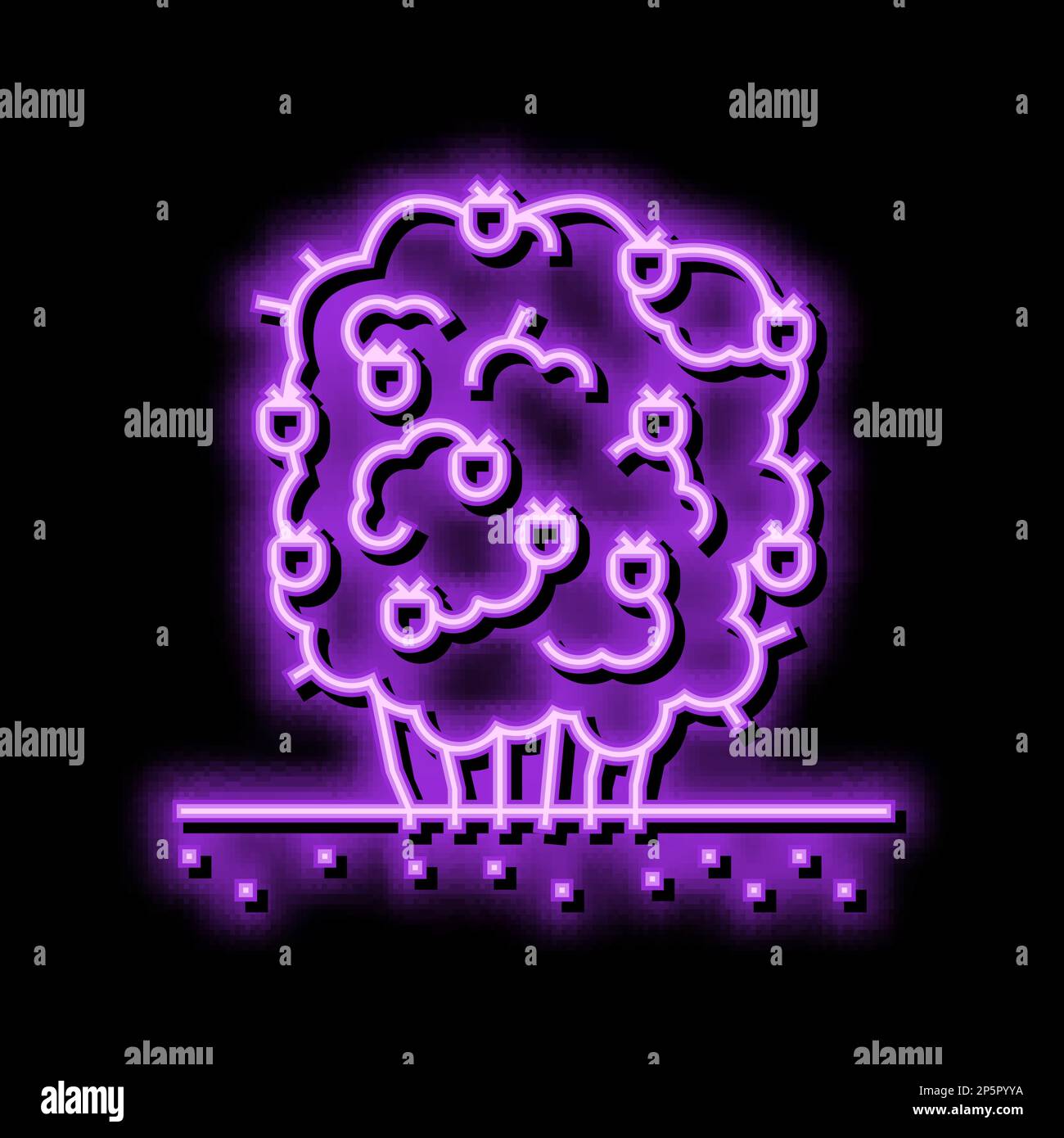 green blackberry bush neon glow icon illustration Stock Vector Image ...