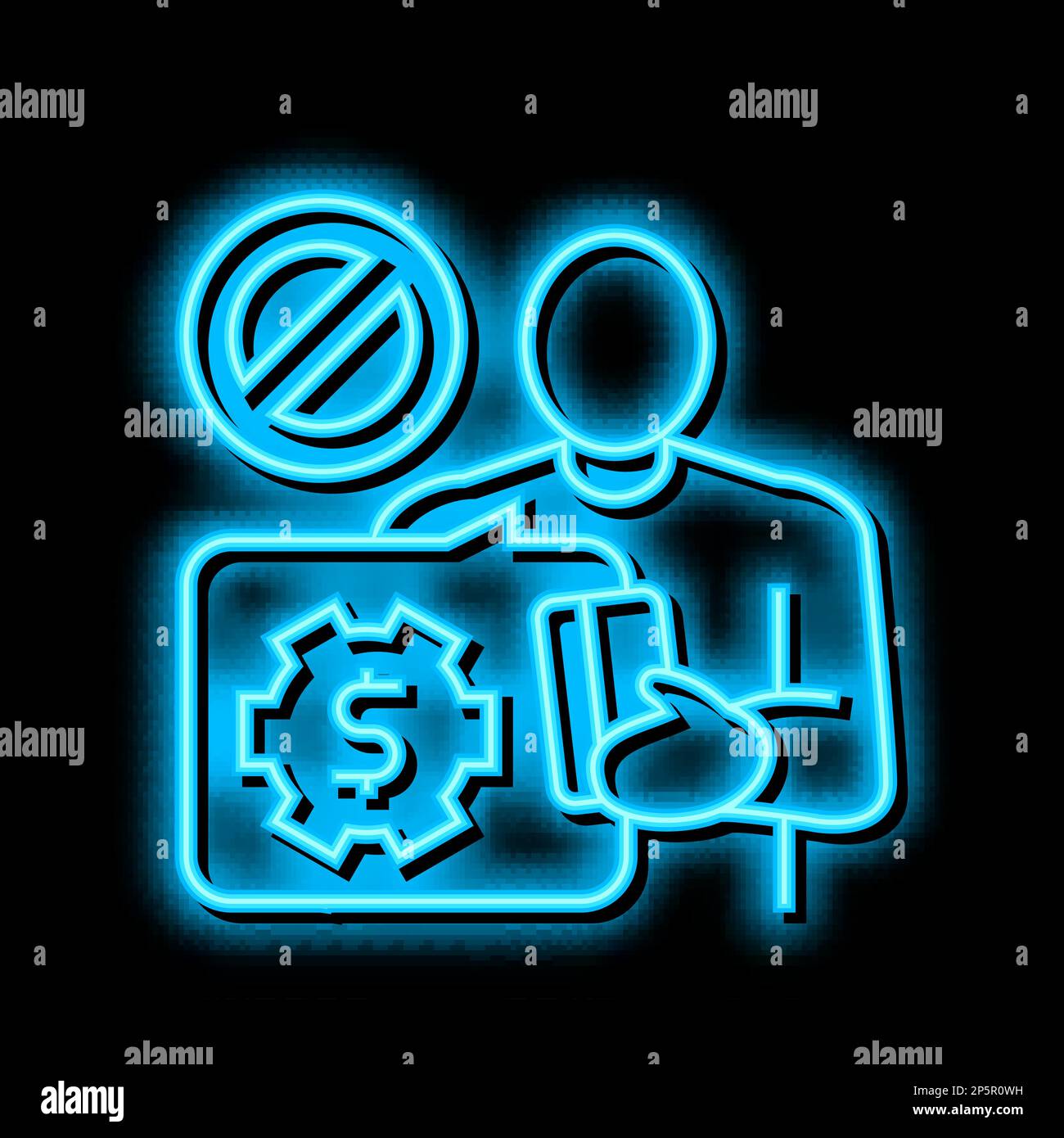underbanked account neon glow icon illustration Stock Vector Image ...