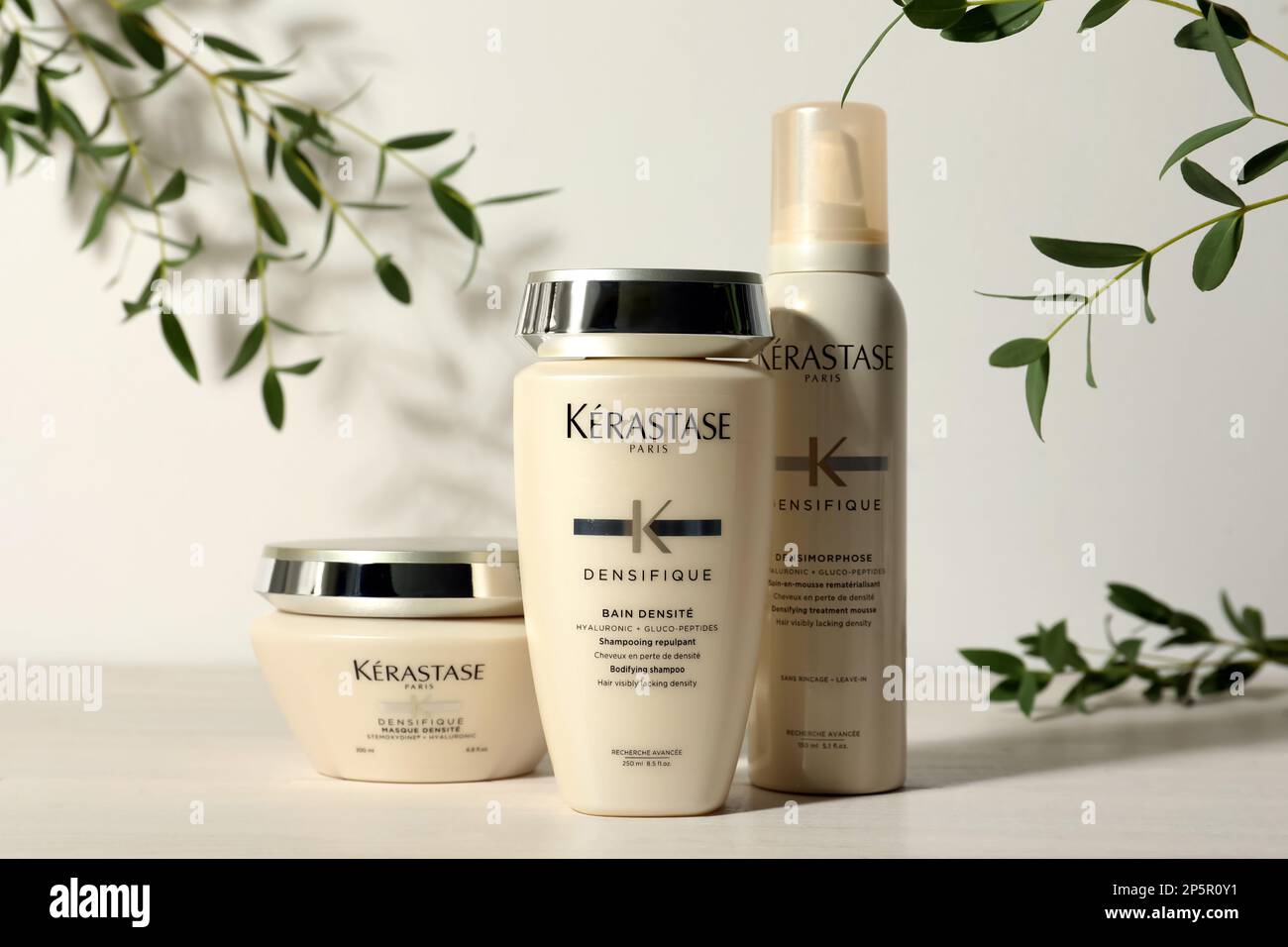 MYKOLAIV, UKRAINE - SEPTEMBER 07, 2021: Set of Kerastase hair care ...