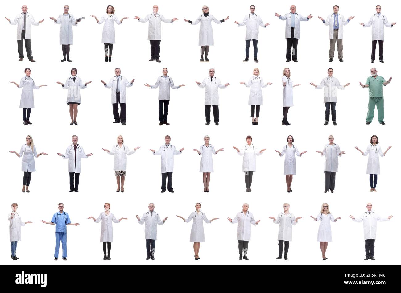 group of doctors in full length isolated Stock Photo - Alamy
