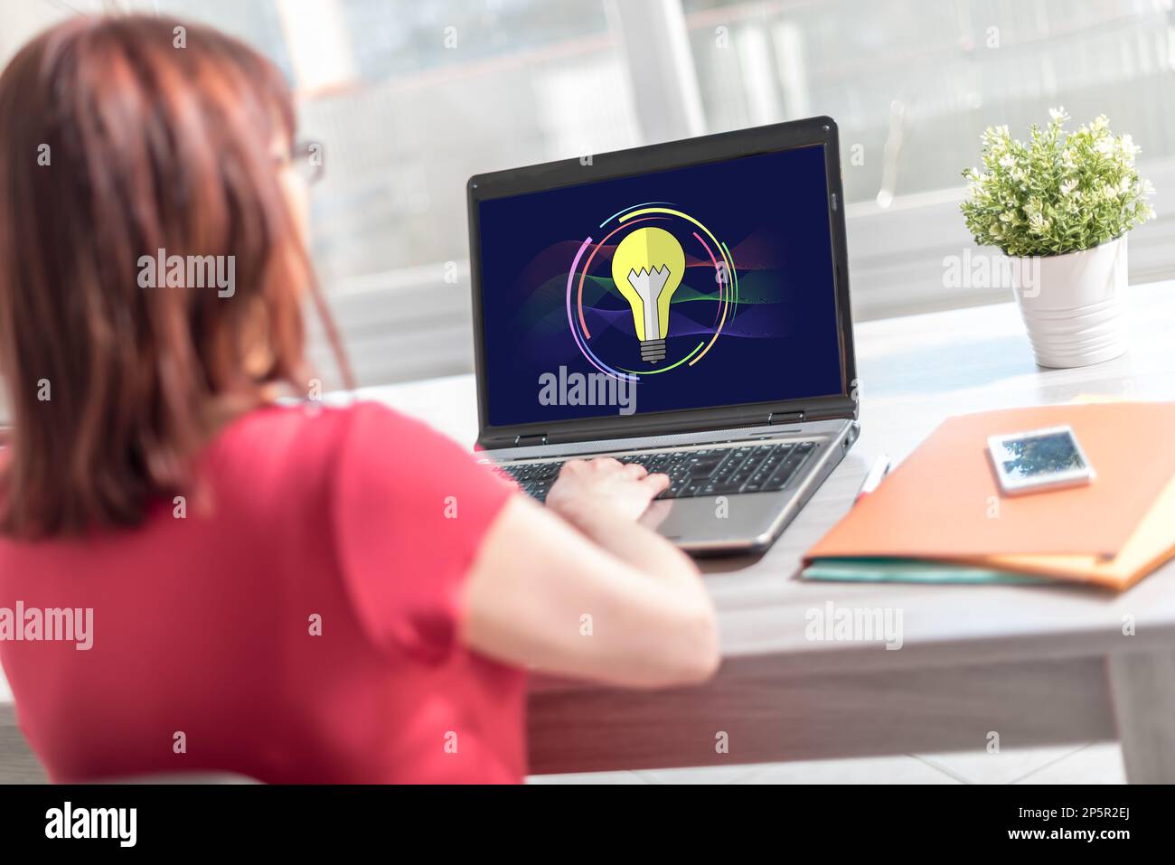 Laptop screen displaying an innovation concept Stock Photo - Alamy