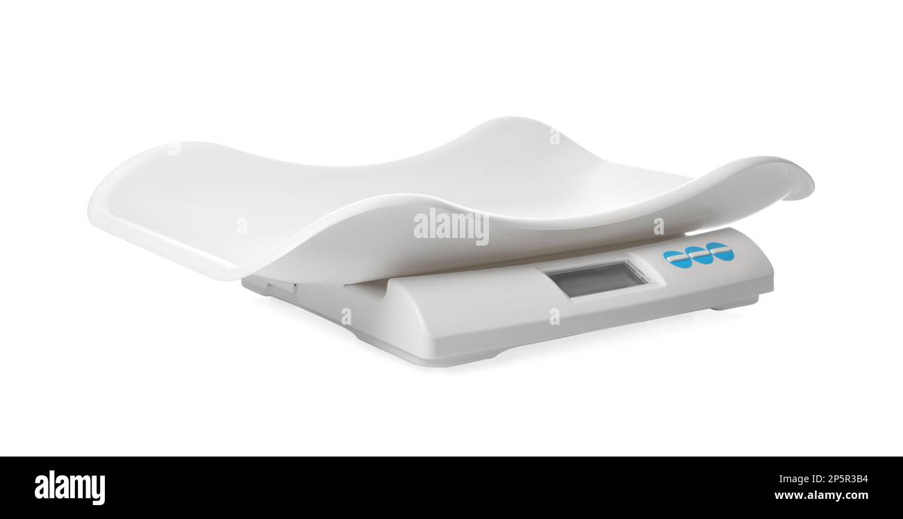 Modern digital baby scales isolated on white Stock Photo - Alamy