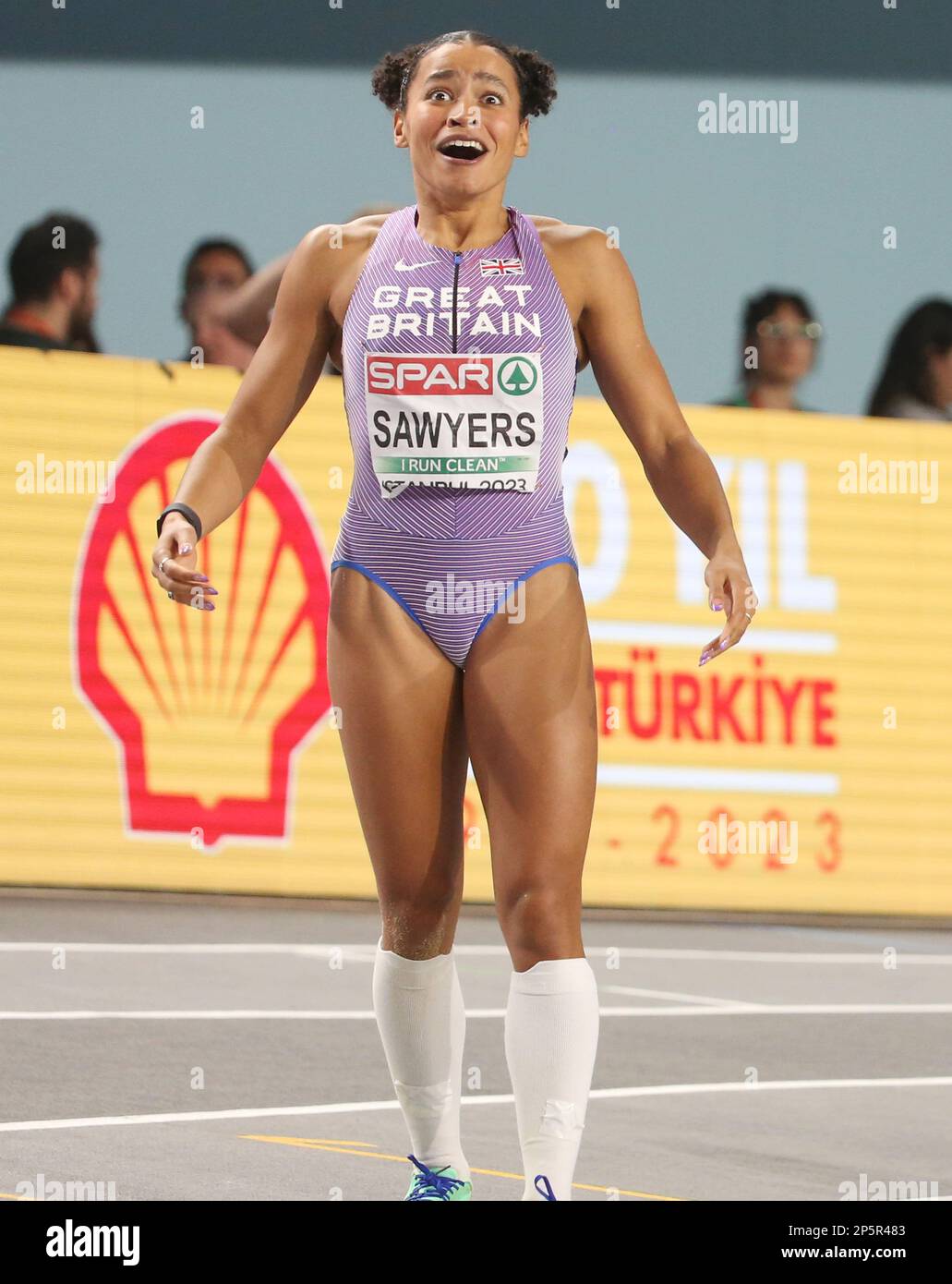 Istanbul, Turkey - March 5, 2023, Jazmin Sawyers of Great Britain, Long ...