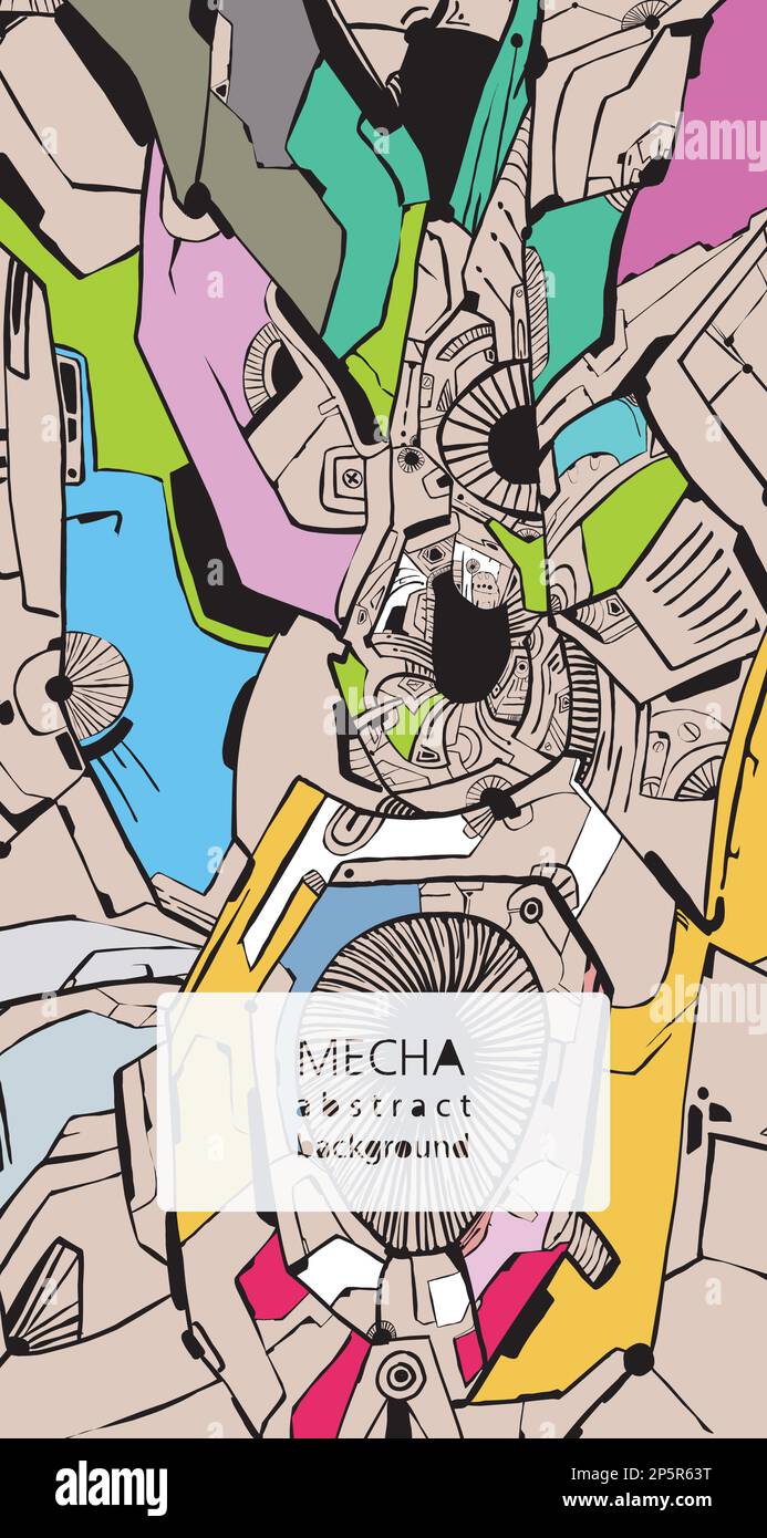 hand drawn mecha abstract background Stock Vector Image & Art - Alamy