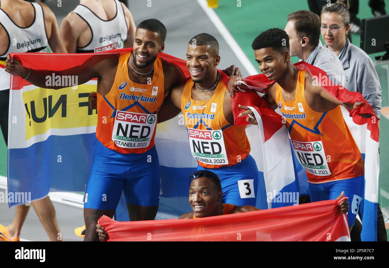 Istanbul, Turkey - March 5, 2023, Team Netherlands, Final 4X400 m Men ...