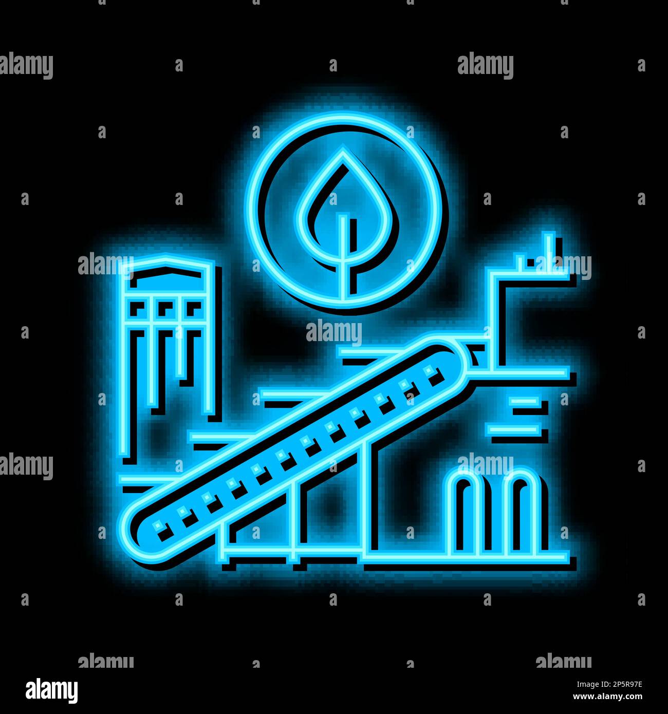 Environmental Technologies Neon Glow Icon Illustration Stock Vector