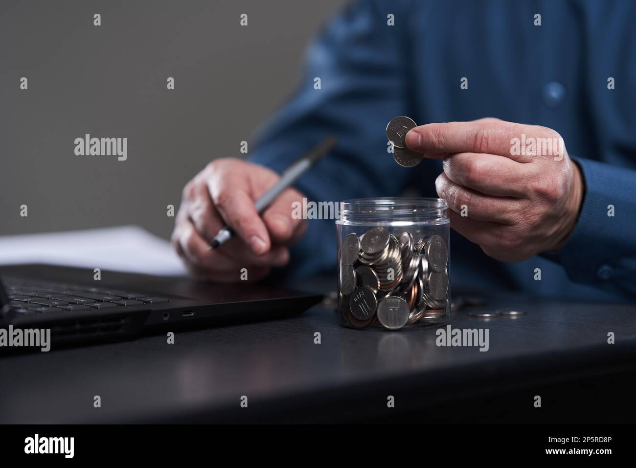 Mature businessman counting cash money hi-res stock photography and ...