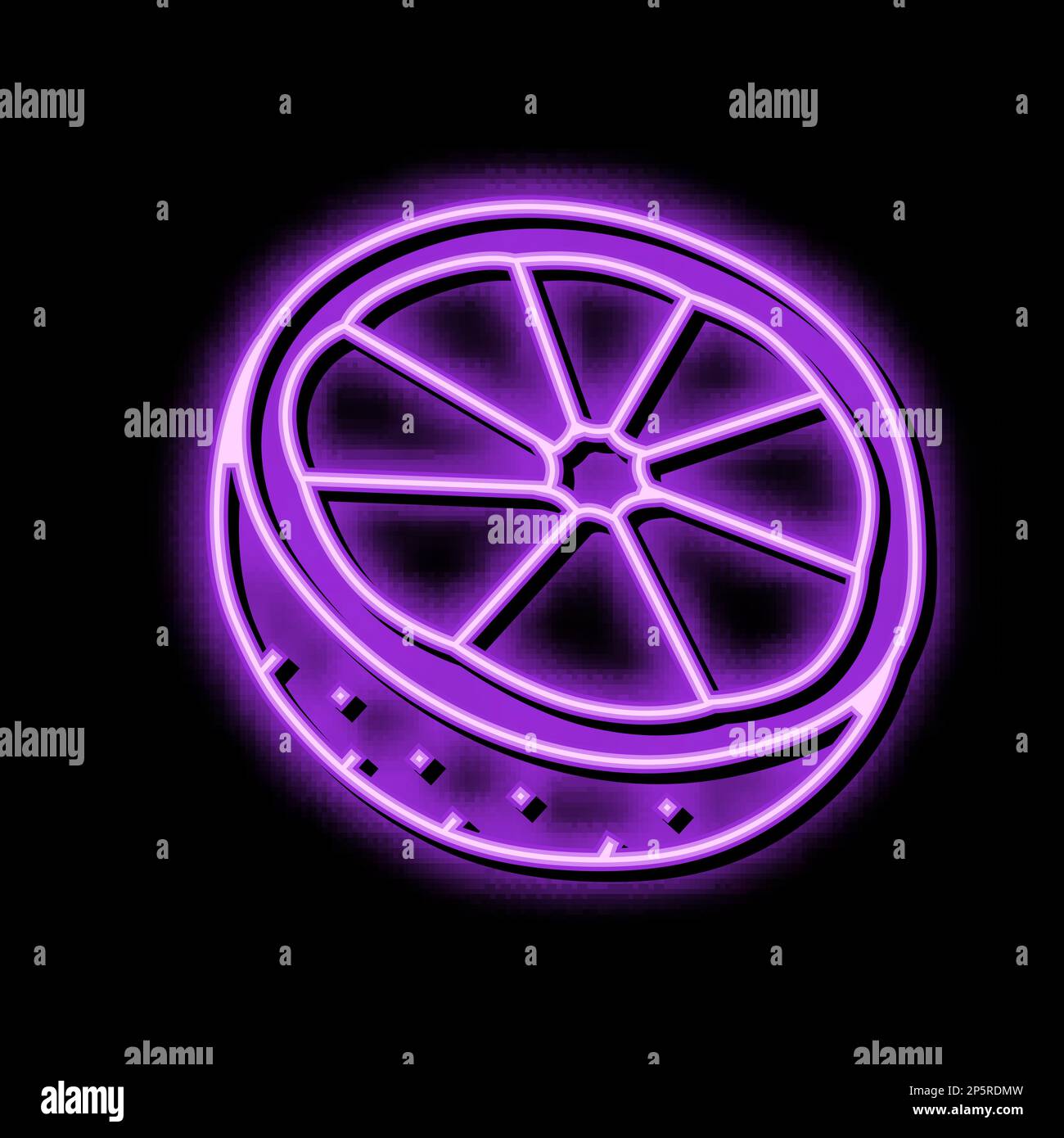 cut fresh orange neon glow icon illustration Stock Vector Image & Art ...