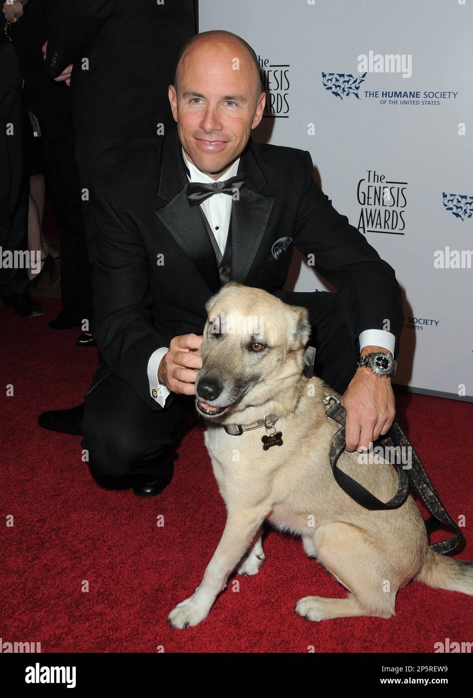 BEVERLY HILLS, CA - MARCH 20: Major Brian Dennis and Nubs arrive at the ...