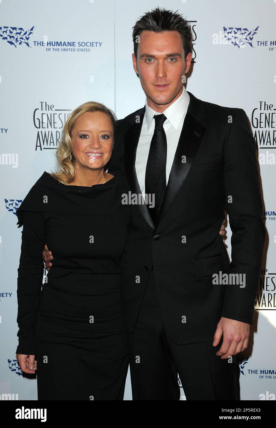 BEVERLY HILLS, CA - MARCH 20: Lucy Davis (L) and Owain Yeoman arrive at ...