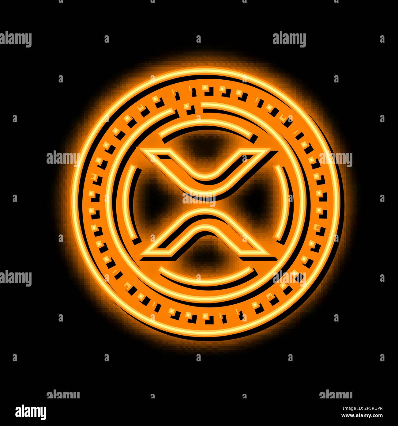 xrp cryptocurrency neon glow icon illustration Stock Vector Image & Art ...