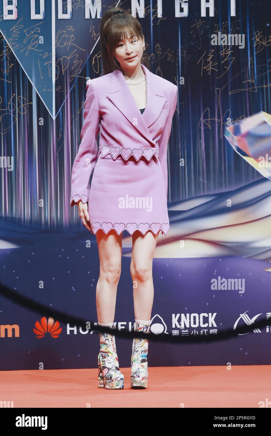 Taiwanese singer and actress Cyndi Wang attended Huya Boom Night in ...