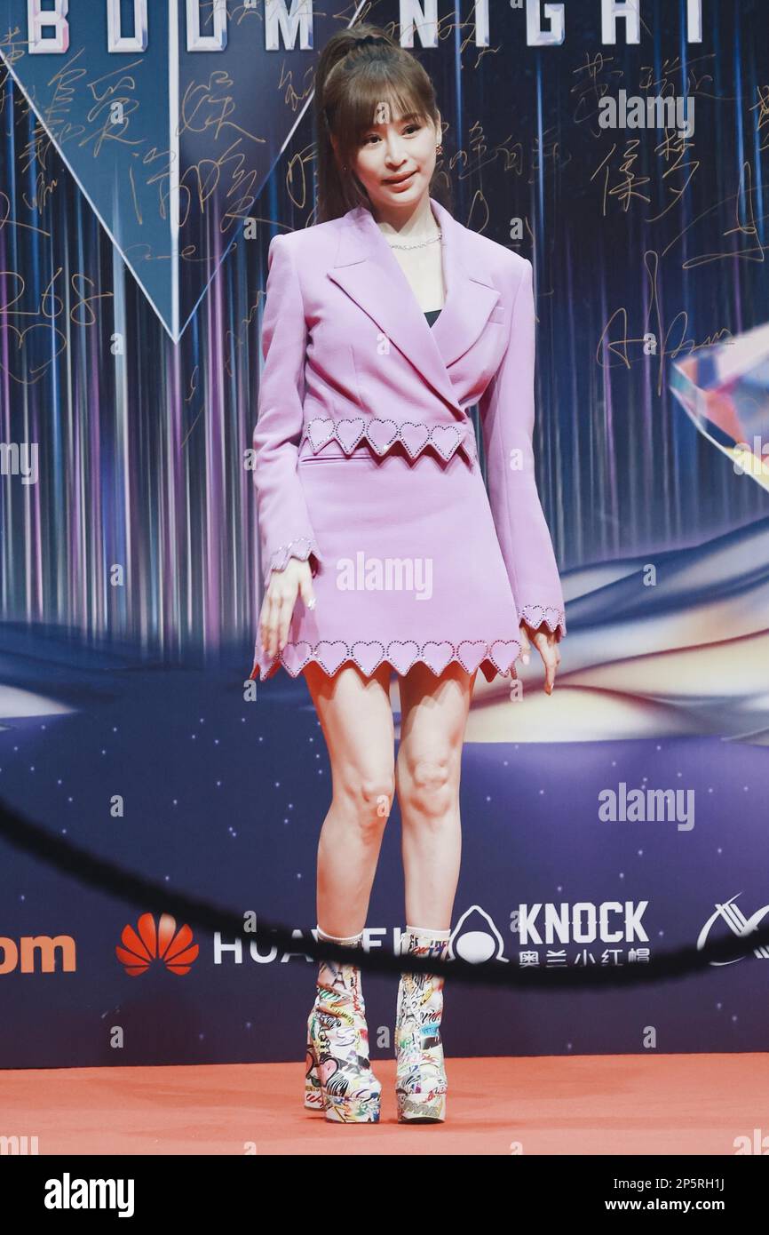 Taiwanese singer and actress Cyndi Wang attended Huya Boom Night in ...