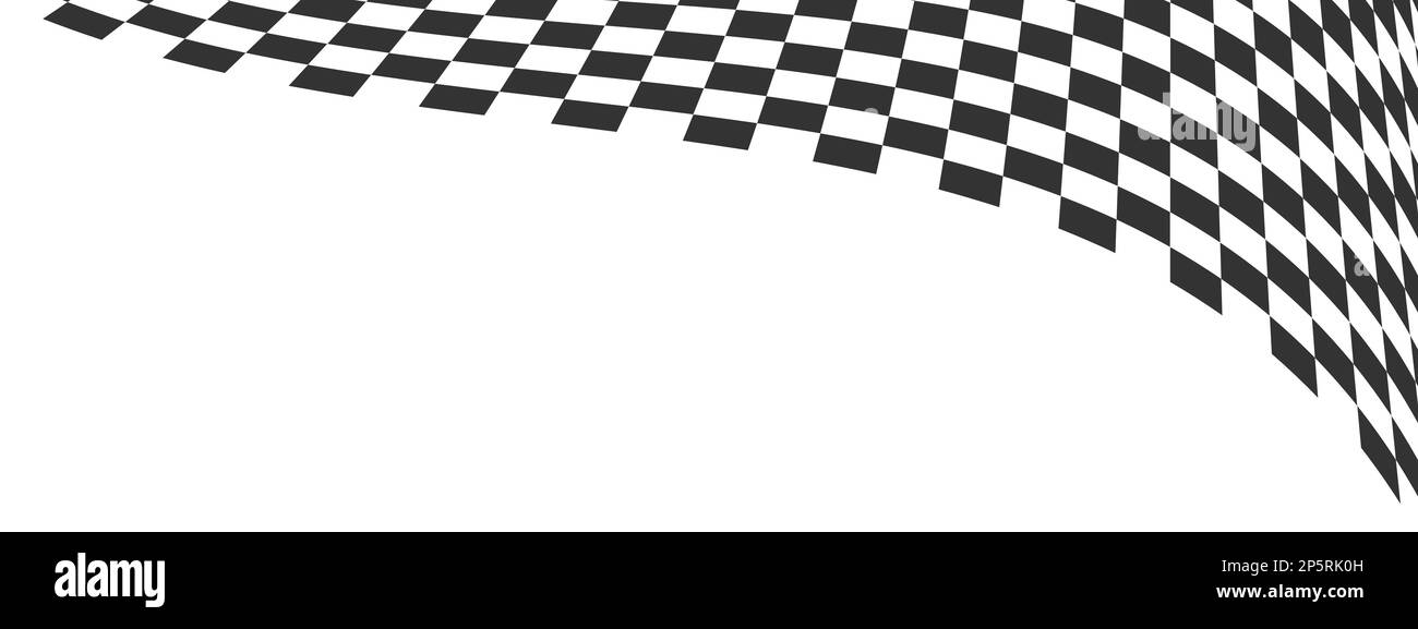 Wavy race flag or chessboard texture. Warped black and white chequered ...