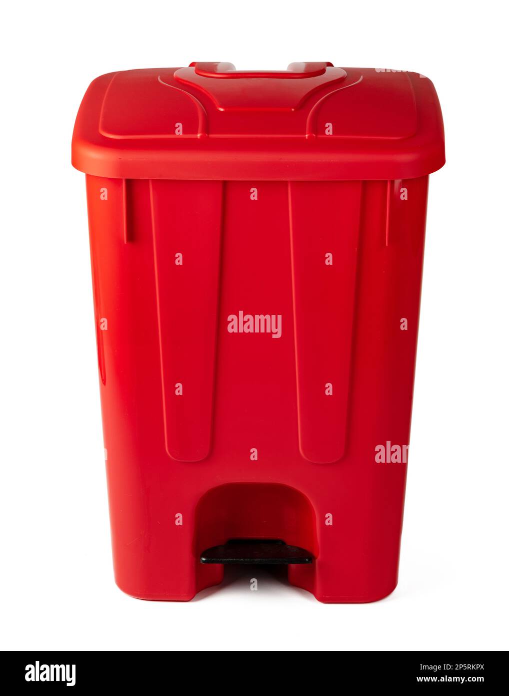 A red recycle bin isolated on white background Stock Photo - Alamy