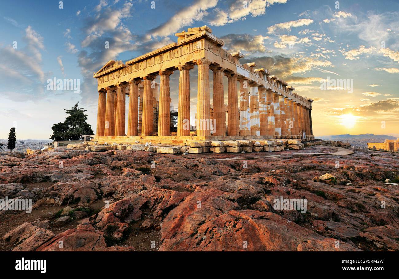 Parthenon at sunset hi-res stock photography and images - Alamy